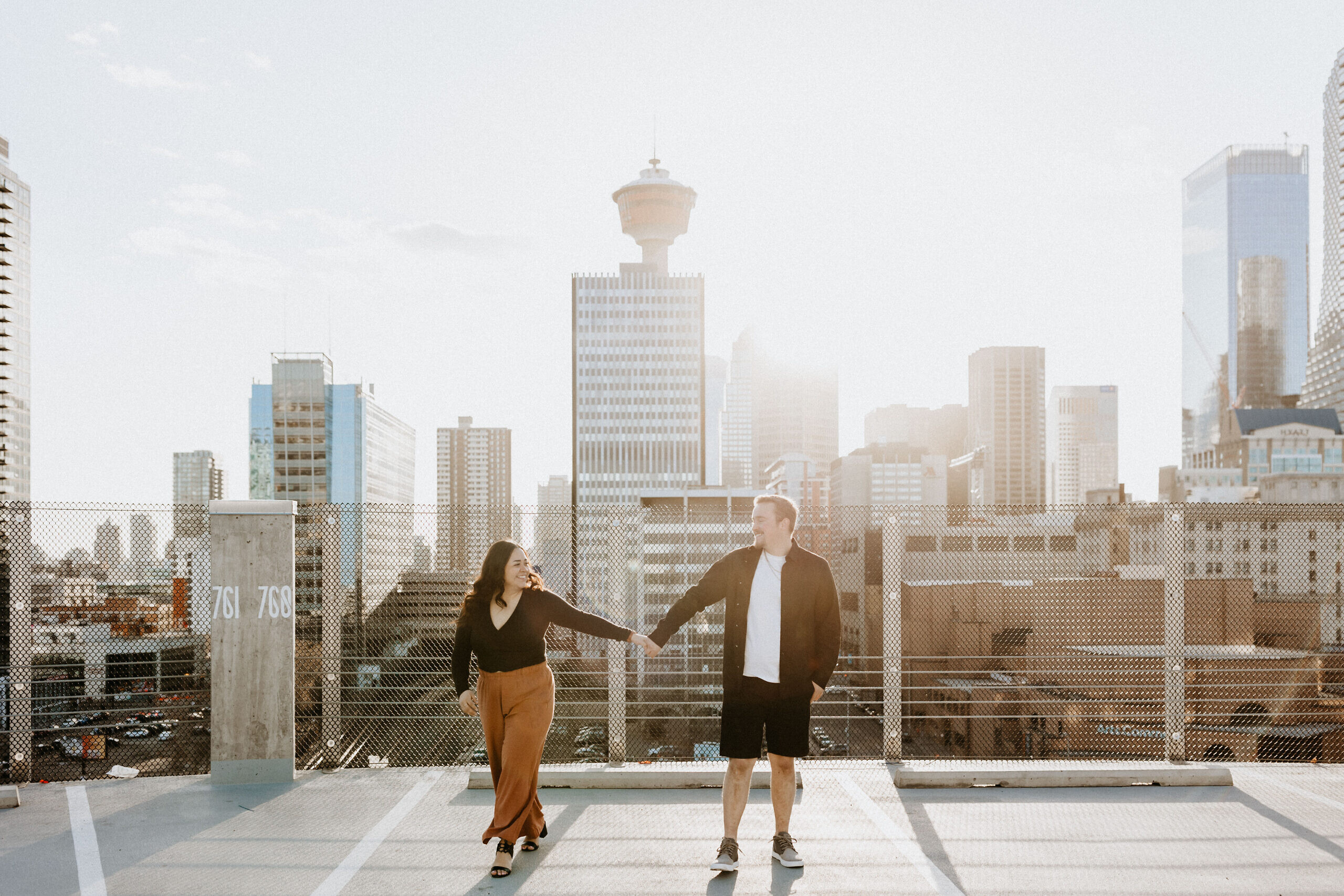 Downtown Calgary Rooftop Engagement Session | Erika Lagy Photography ...